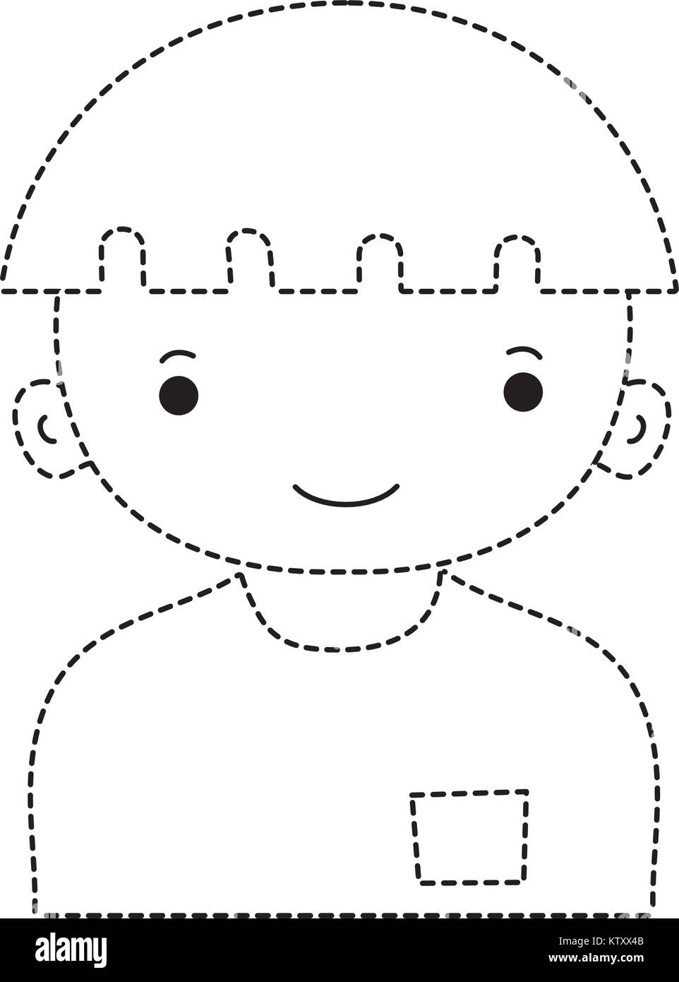 dotted shape boy with hairstyle and t-shirt design Stock Vector Image ...