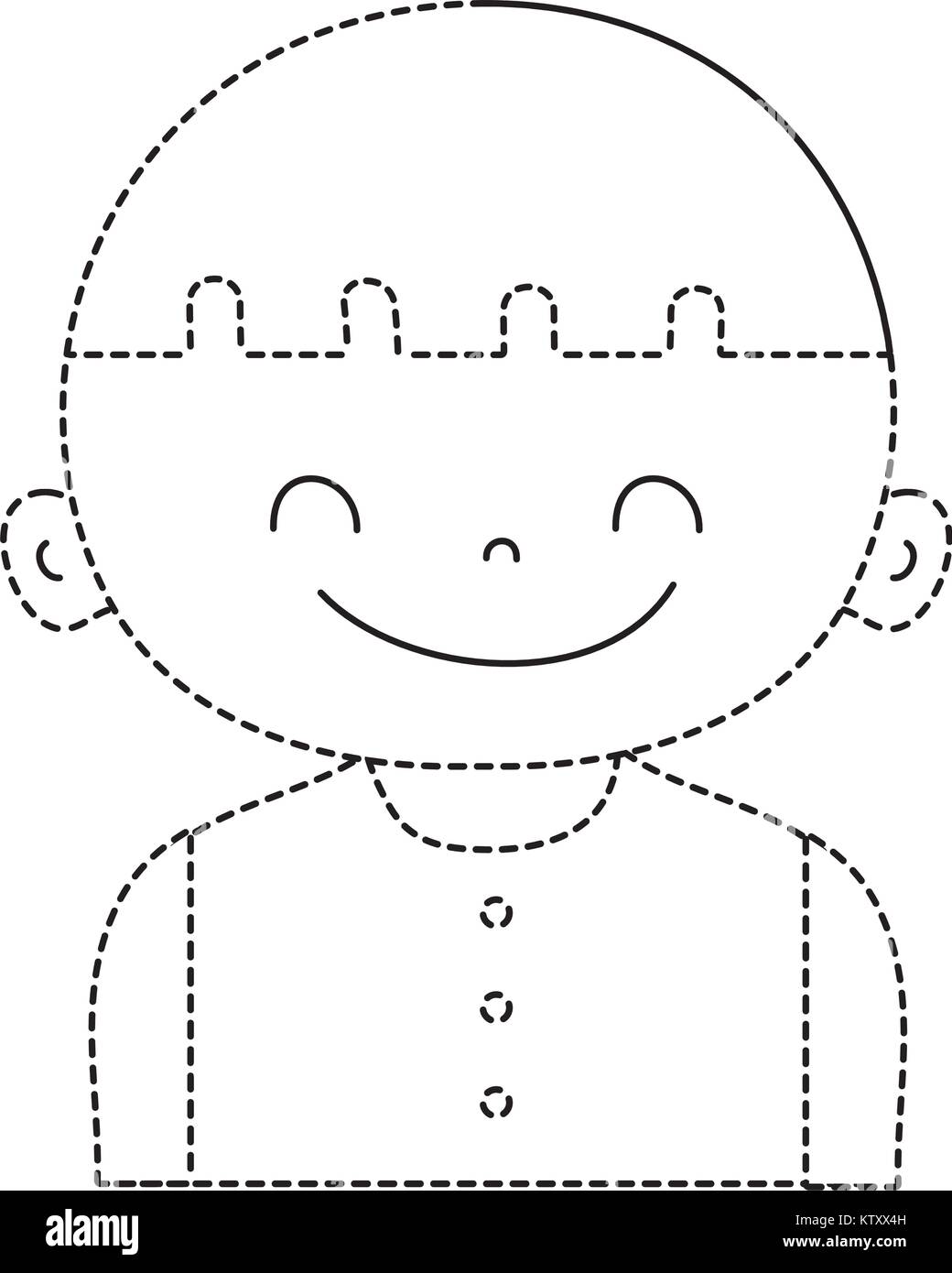 dotted shape boy with hair and t-shirt design Stock Vector Image & Art ...
