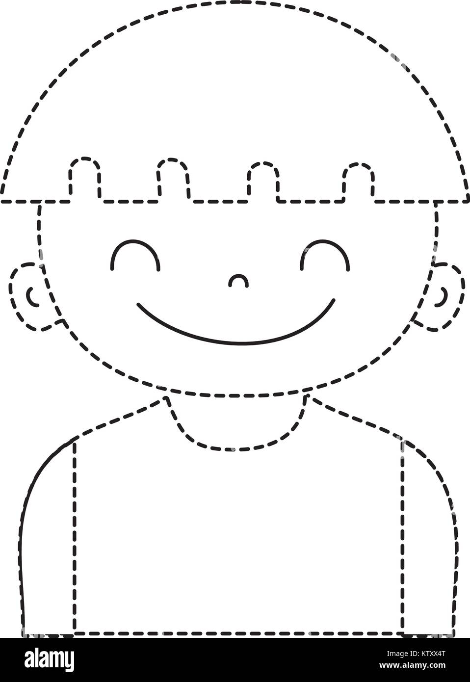 dotted shape happy boy with hairstyle and t-shirt Stock Vector Image ...