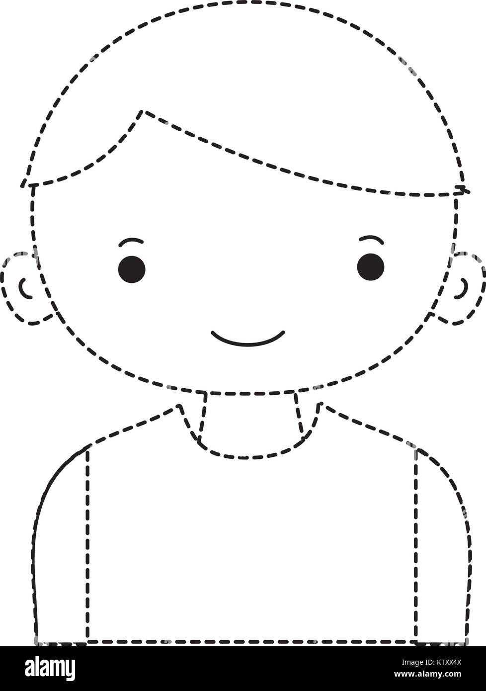 dotted shape happy boy with t-shirt and hairstyle Stock Vector Image ...