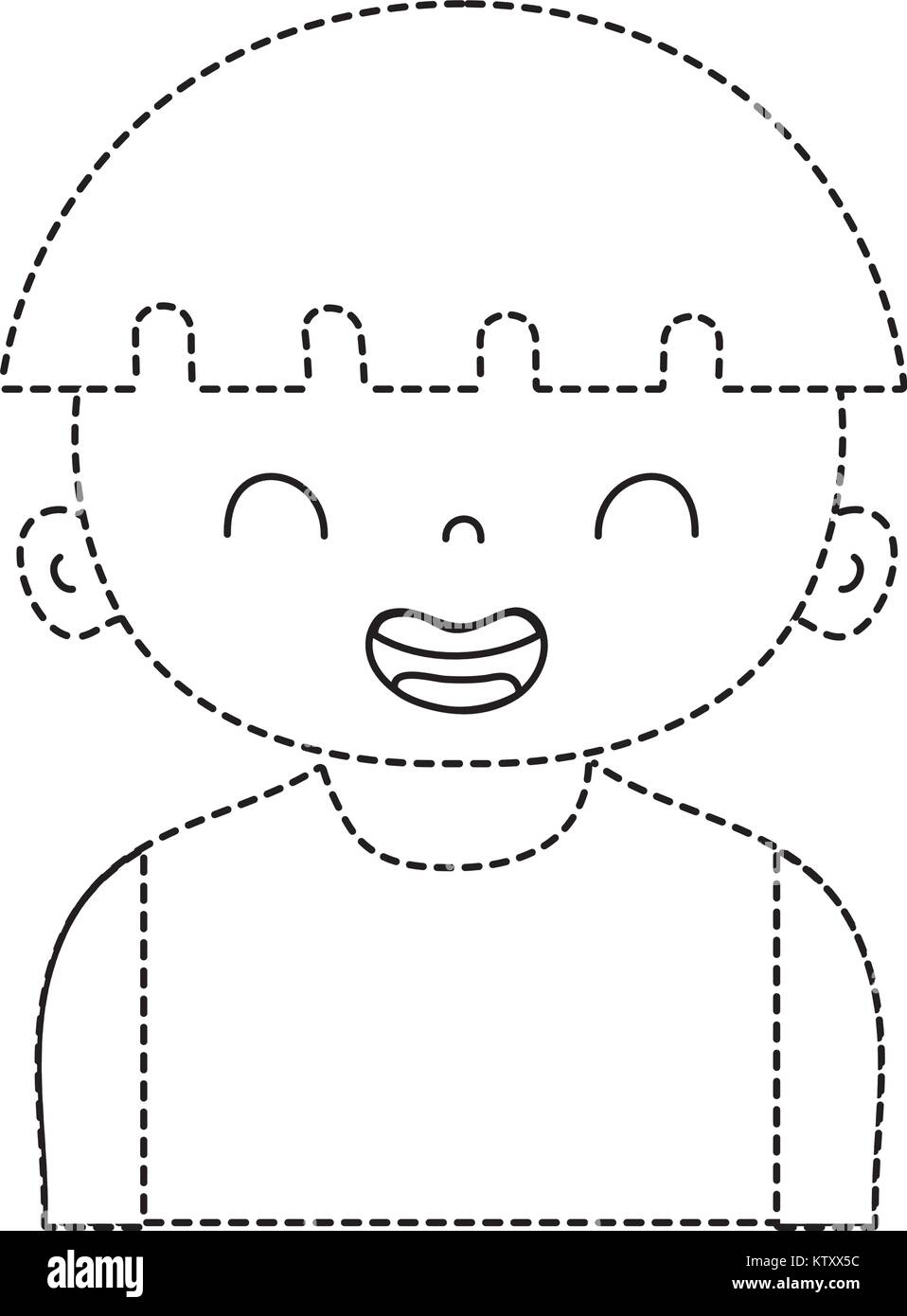 dotted shape smile boy with hairstyle and t-shirt Stock Vector Image ...