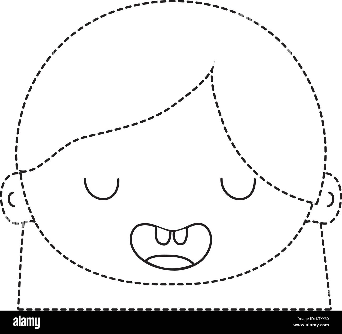 dotted shape funny avatar girl head with hairstyle Stock Vector Image ...