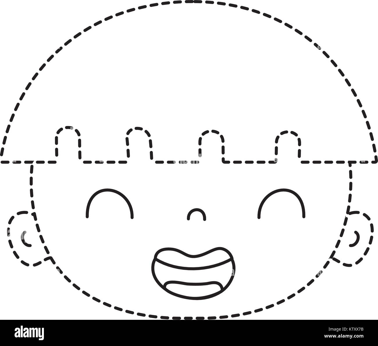 dotted shape smile avatar boy face with hairstyle Stock Vector Image ...