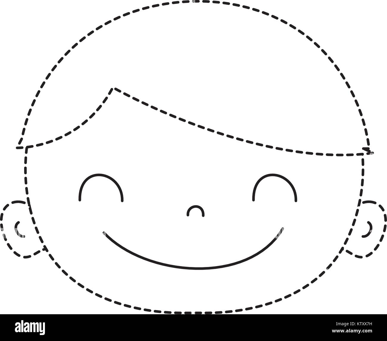 dotted shape happy avatar boy face with hair Stock Vector Image & Art ...
