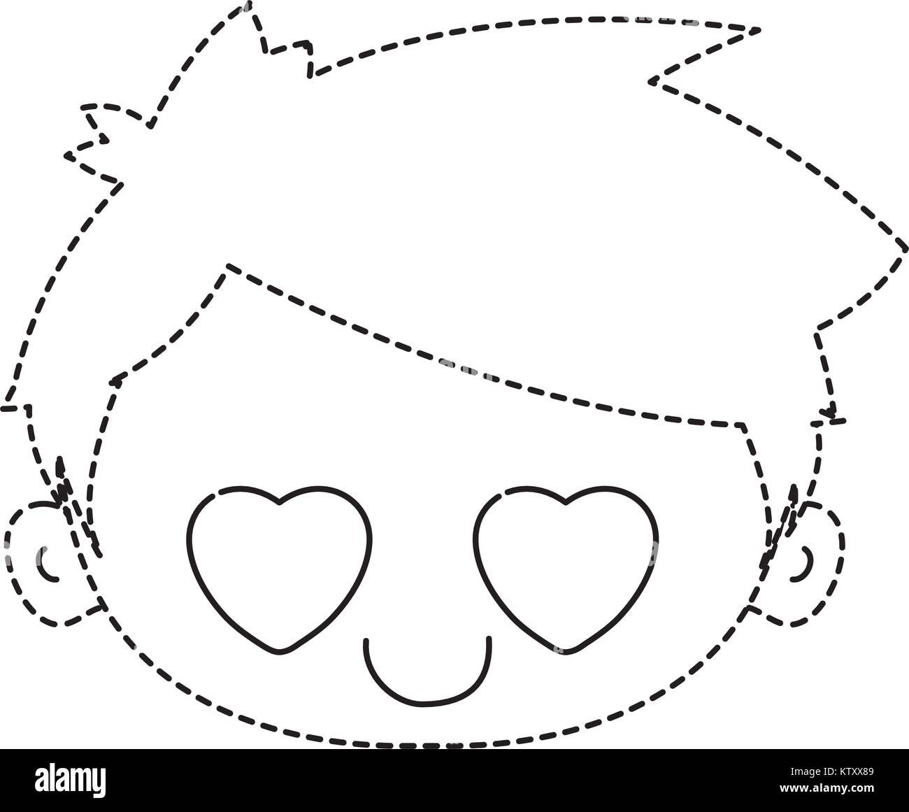 dotted shape head boy in love with hairstyle Stock Vector Image & Art ...