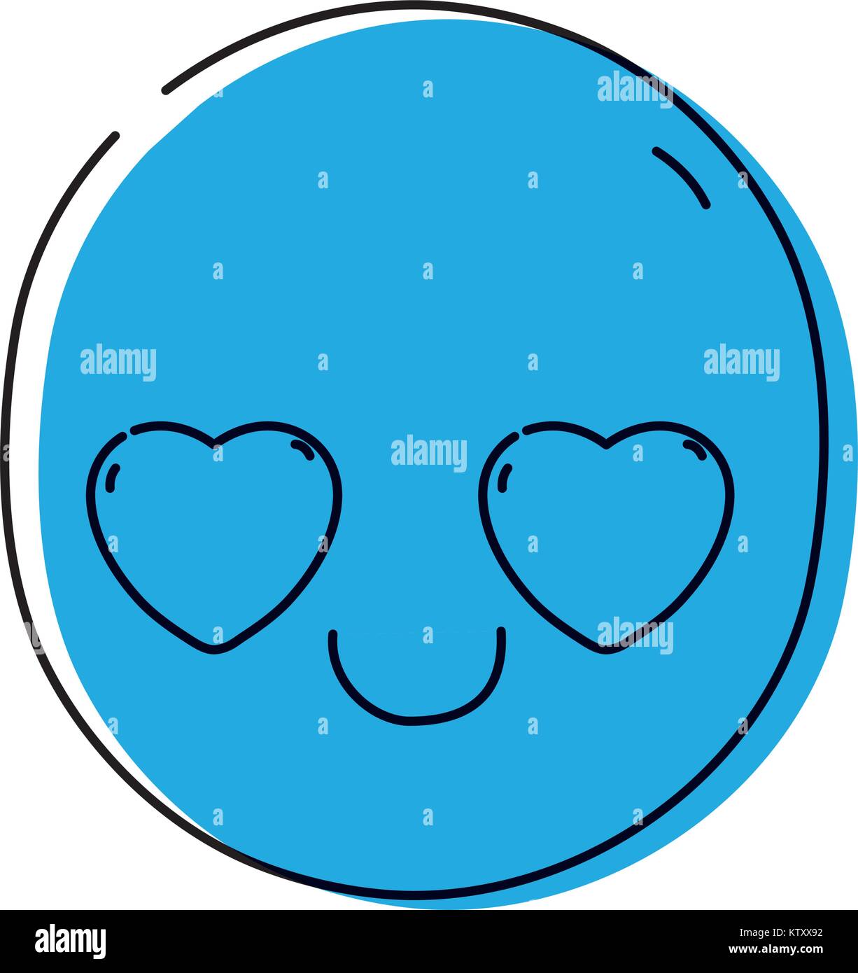 color kawaii cute in love face expression Stock Vector Image & Art - Alamy