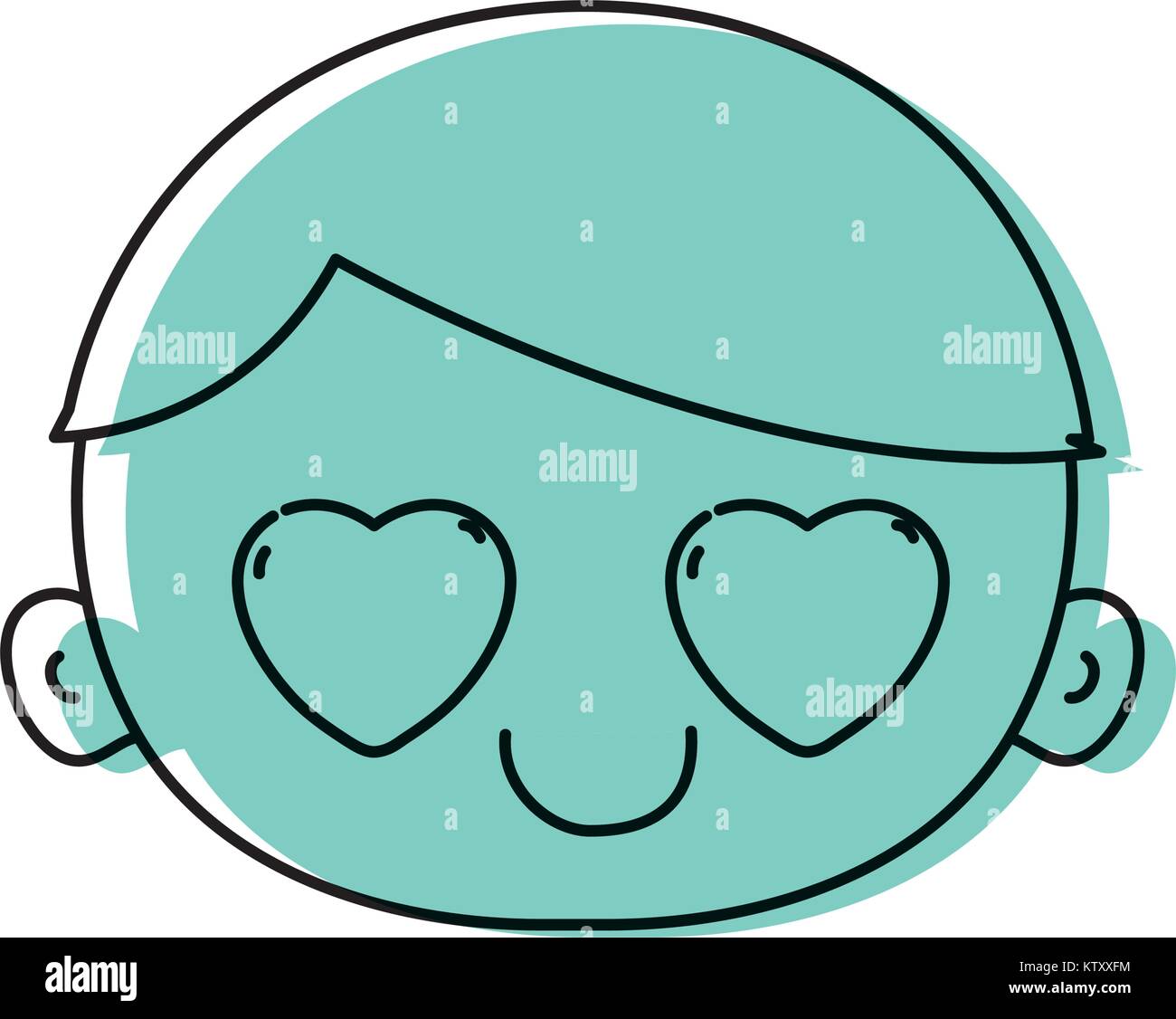 color head boy in love with hair Stock Vector Image & Art - Alamy