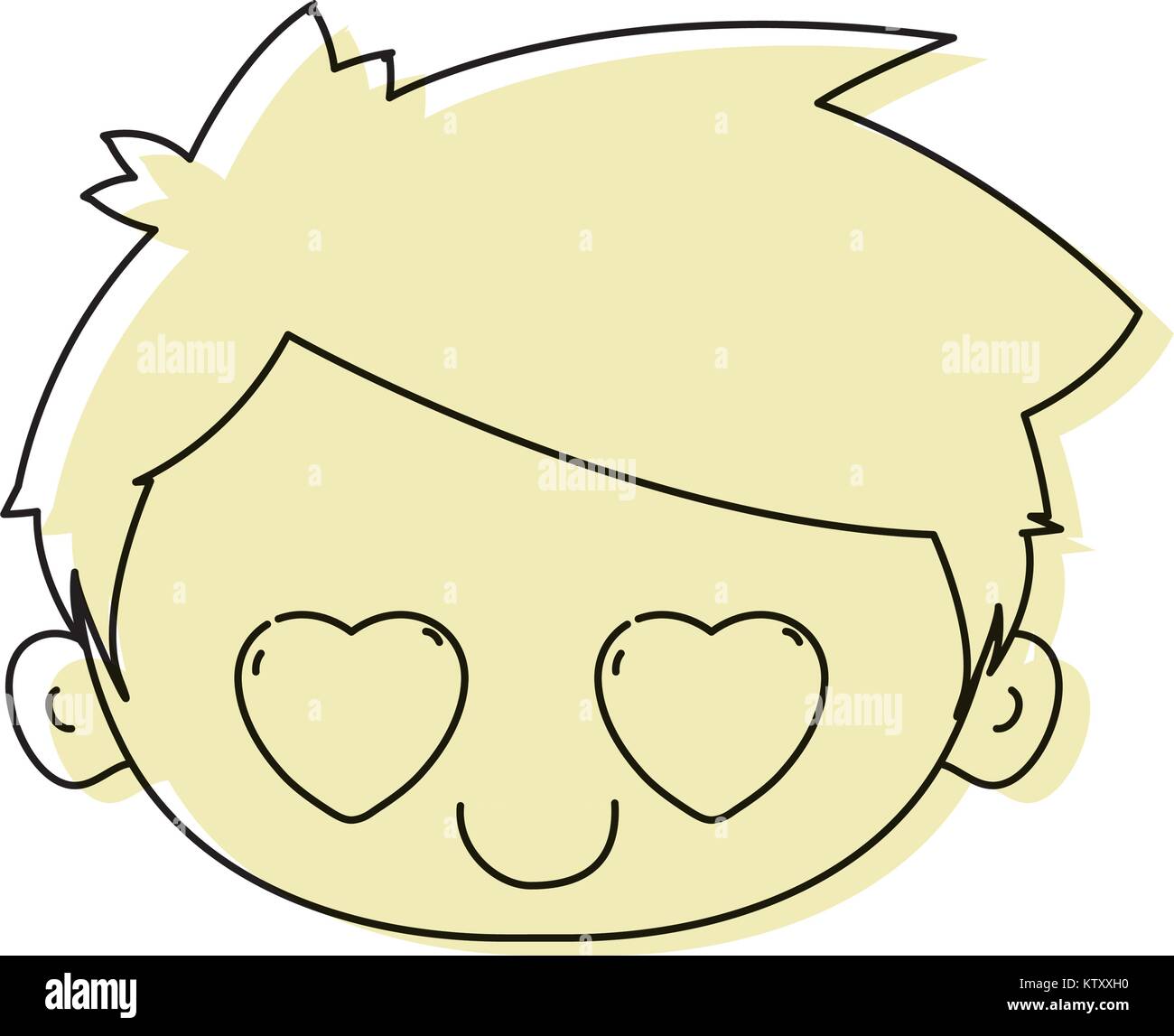 color head boy in love with hairstyle Stock Vector Image & Art - Alamy