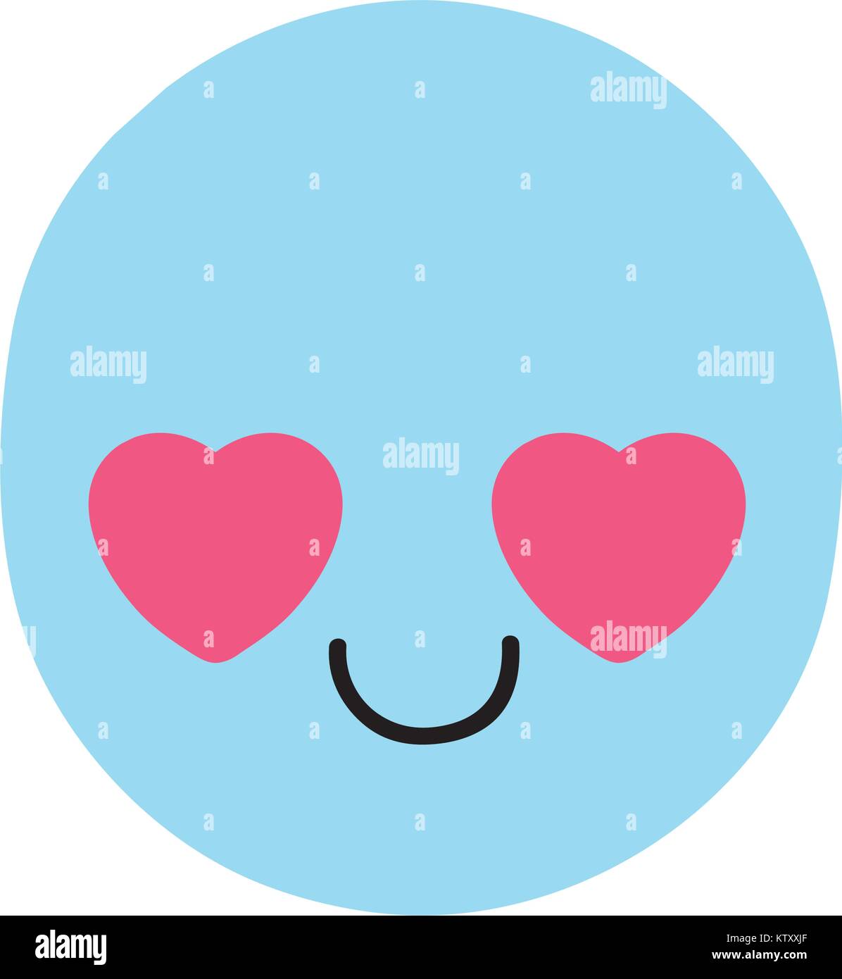 colorful kawaii cute in love face expression Stock Vector Image & Art ...