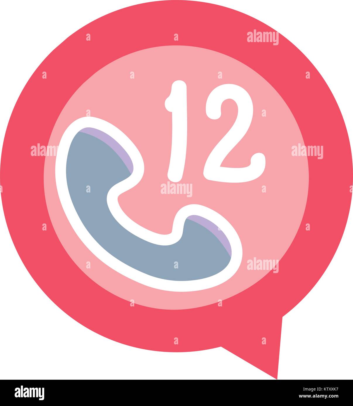colorful phone lost call sign inside chat bubble Stock Vector Image ...
