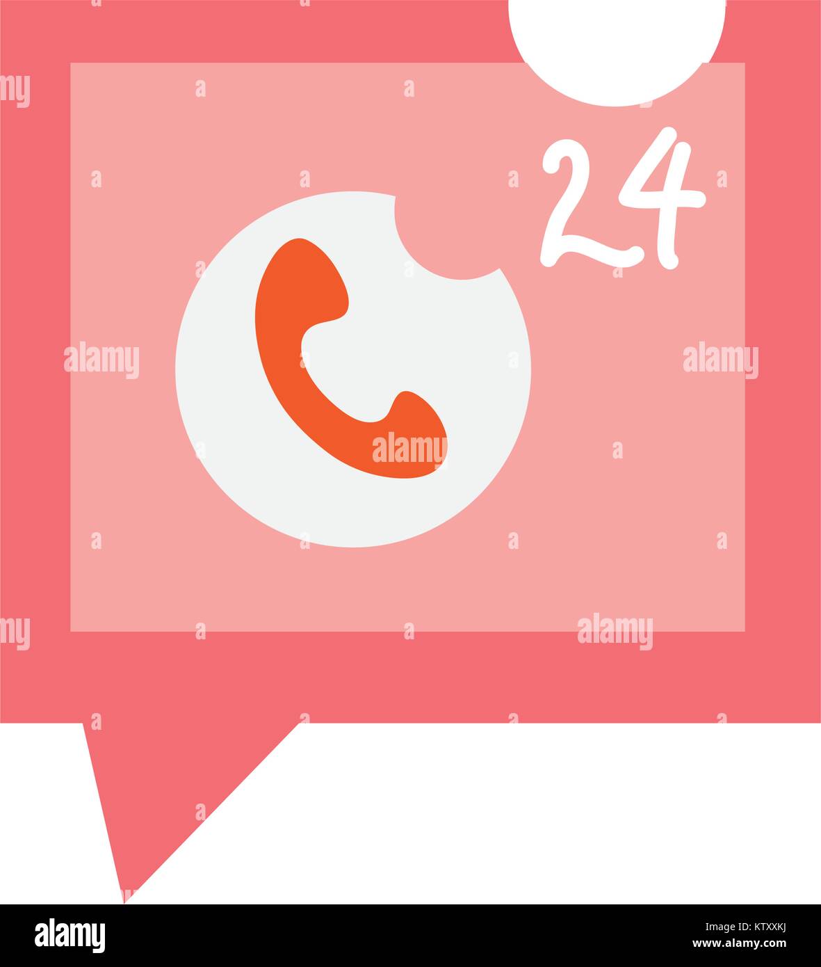 colorful phone lost call sign inside square chat bubble Stock Vector ...