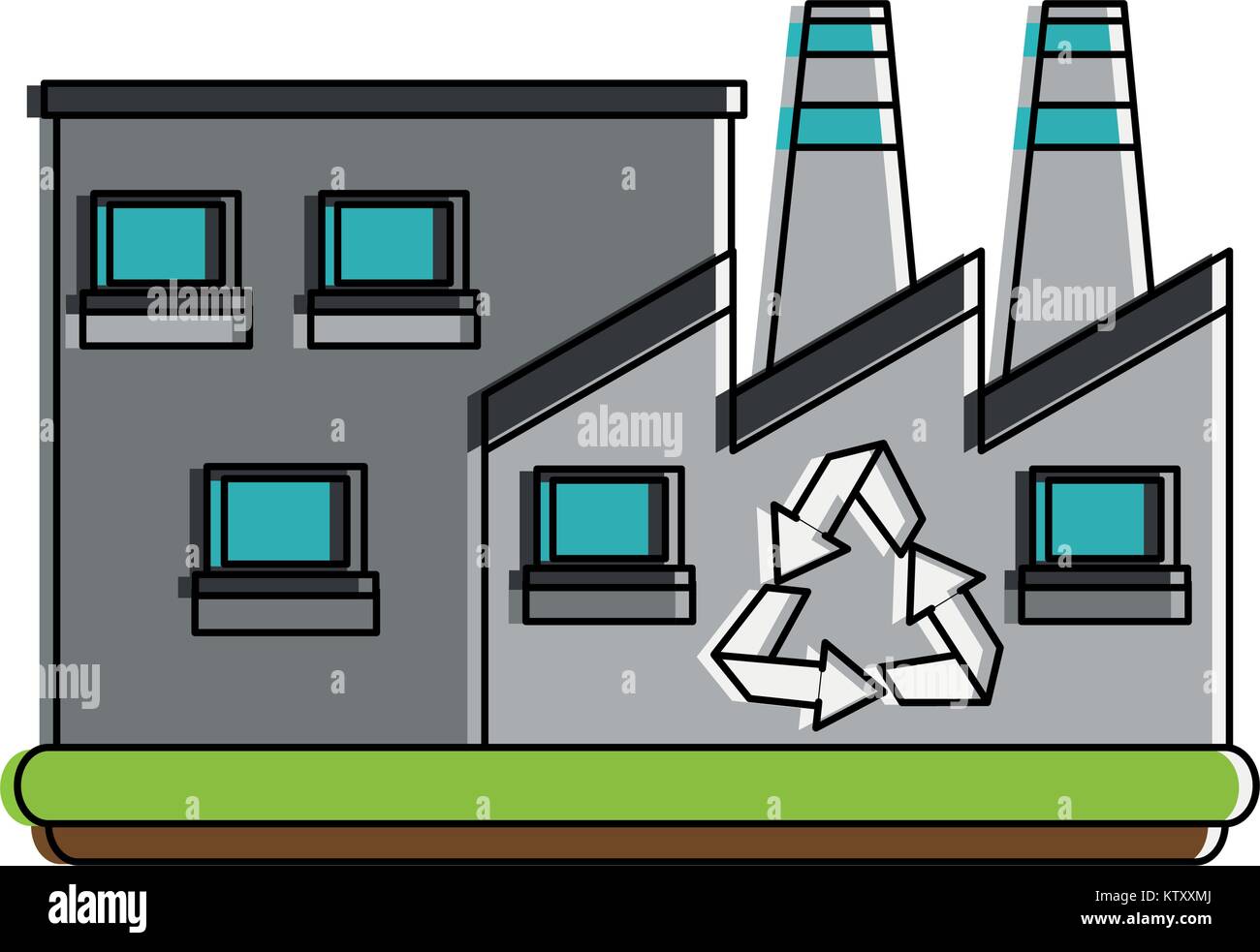 Green factory symbol Stock Vector Image & Art - Alamy