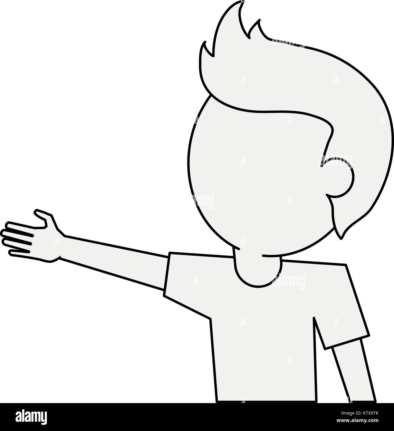 Cartoon head young man faceless Cut Out Stock Images & Pictures - Alamy