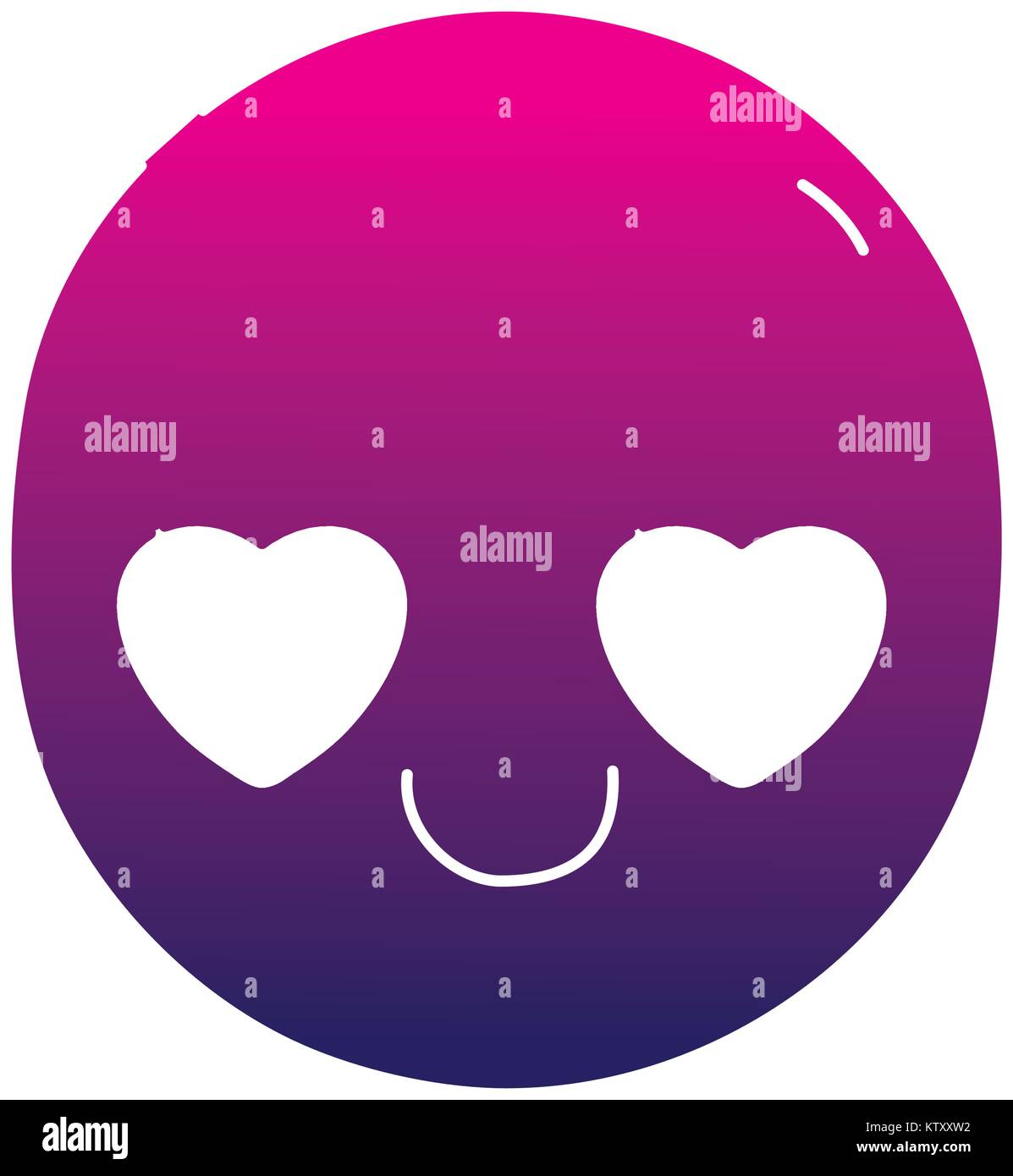 silhouette kawaii cute in love face expression Stock Vector Image & Art ...