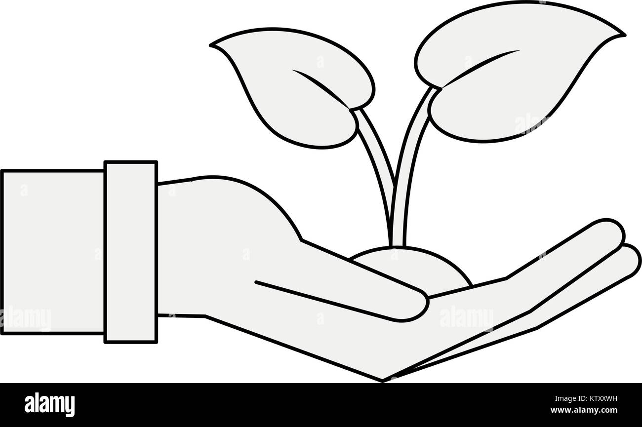 Hand with plant Stock Vector Image & Art - Alamy