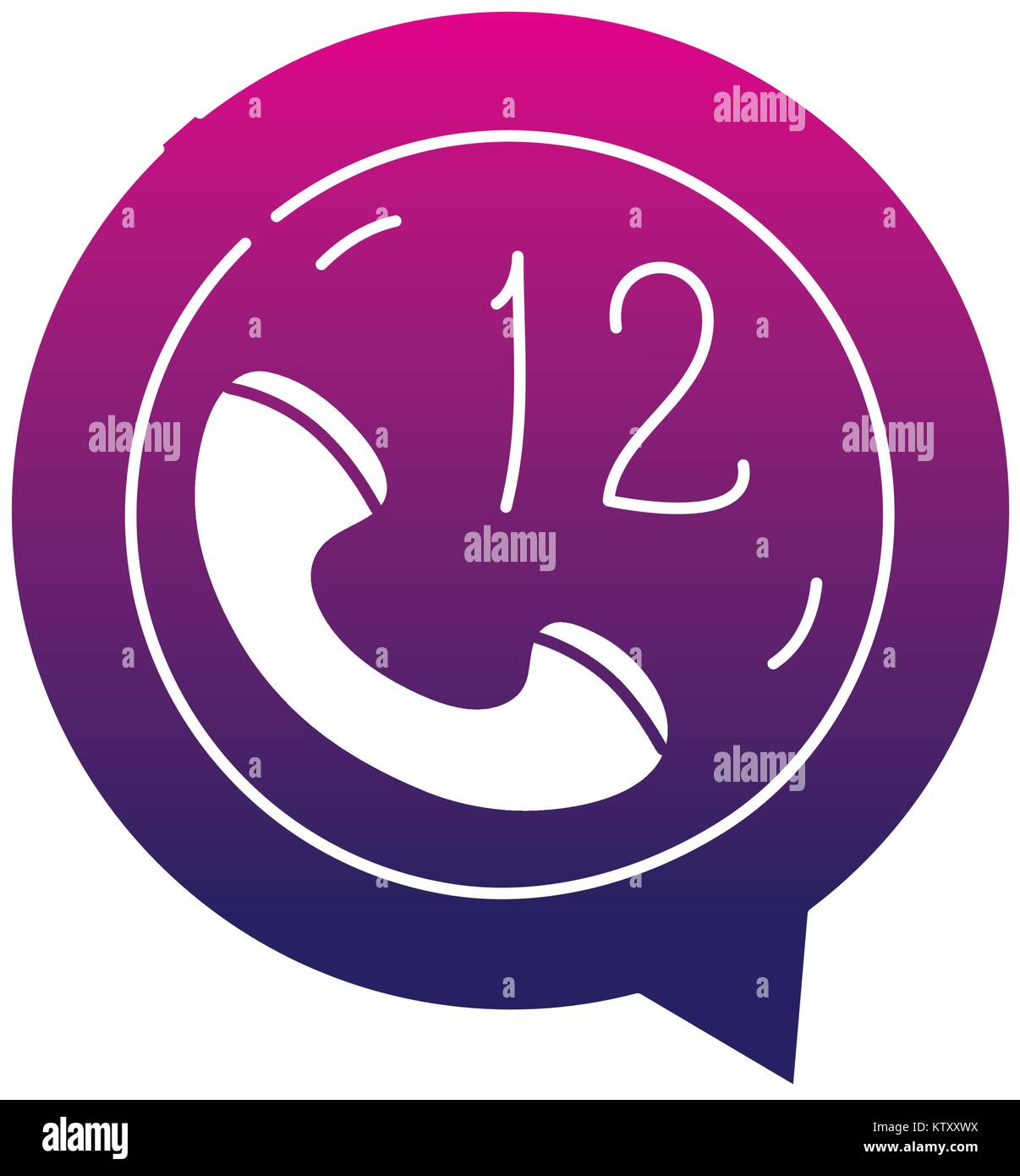 silhouette phone lost call sign inside chat bubble Stock Vector Image ...