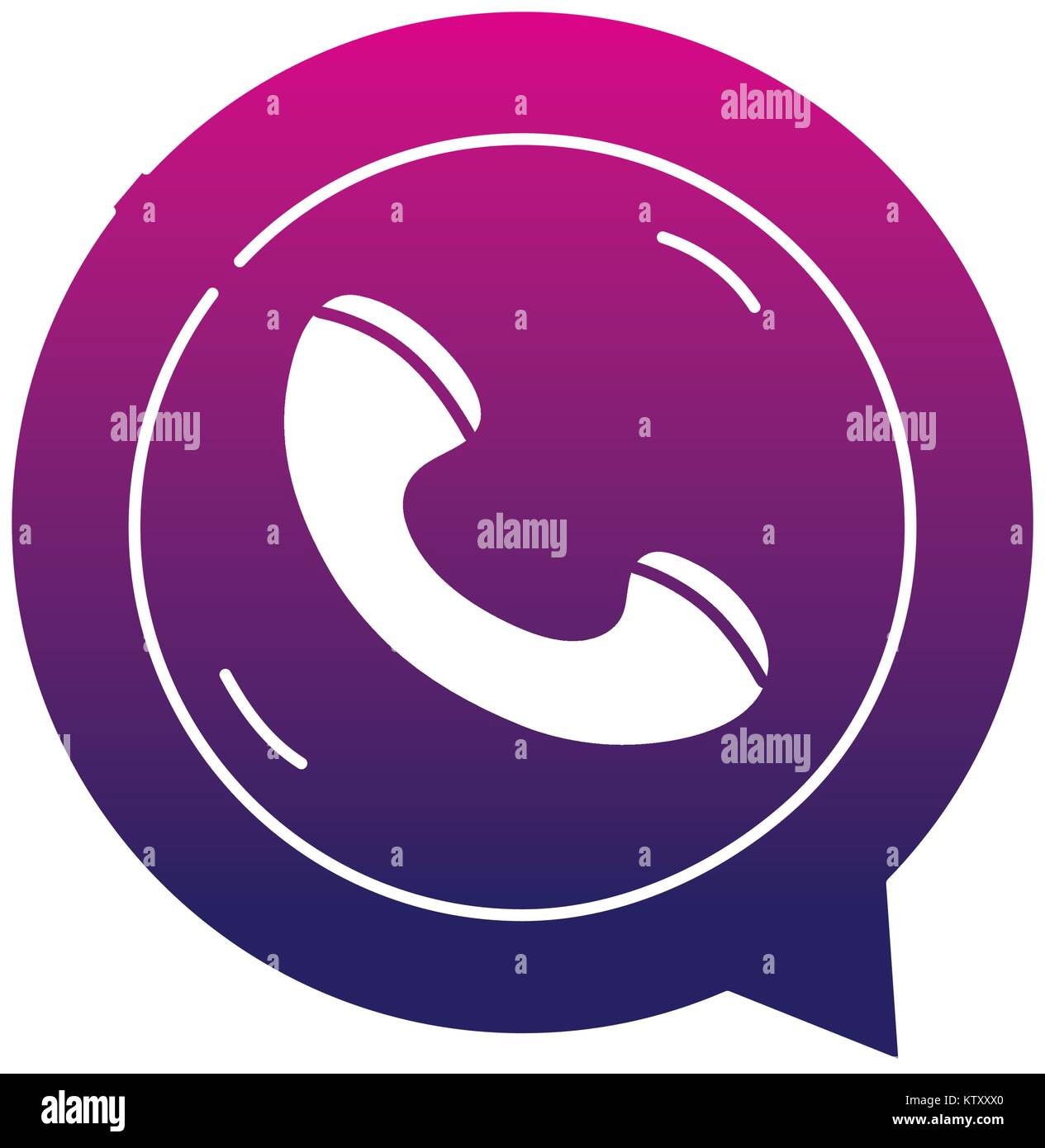 silhouette phone call sign inside chat bubble Stock Vector Image & Art ...