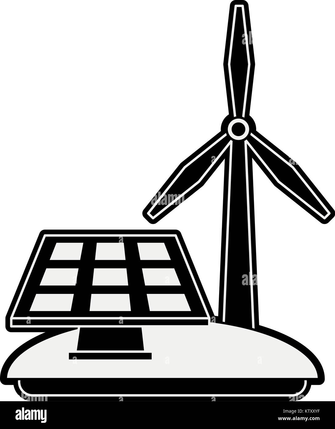 Solar panel and windmill energy Stock Vector Image & Art - Alamy