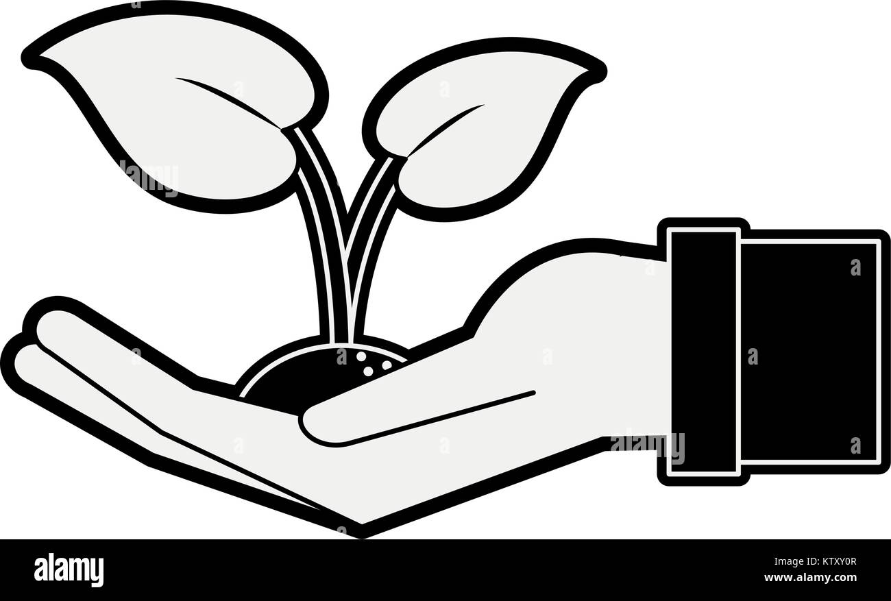Hand with plant Stock Vector Image & Art - Alamy