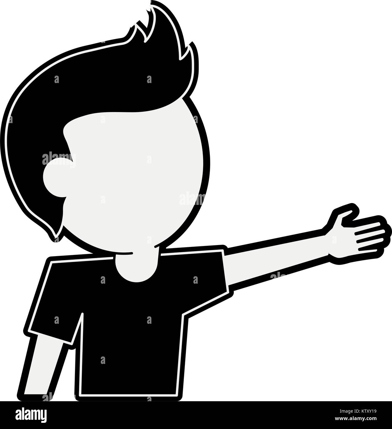 Cartoon head young man faceless Cut Out Stock Images & Pictures - Alamy