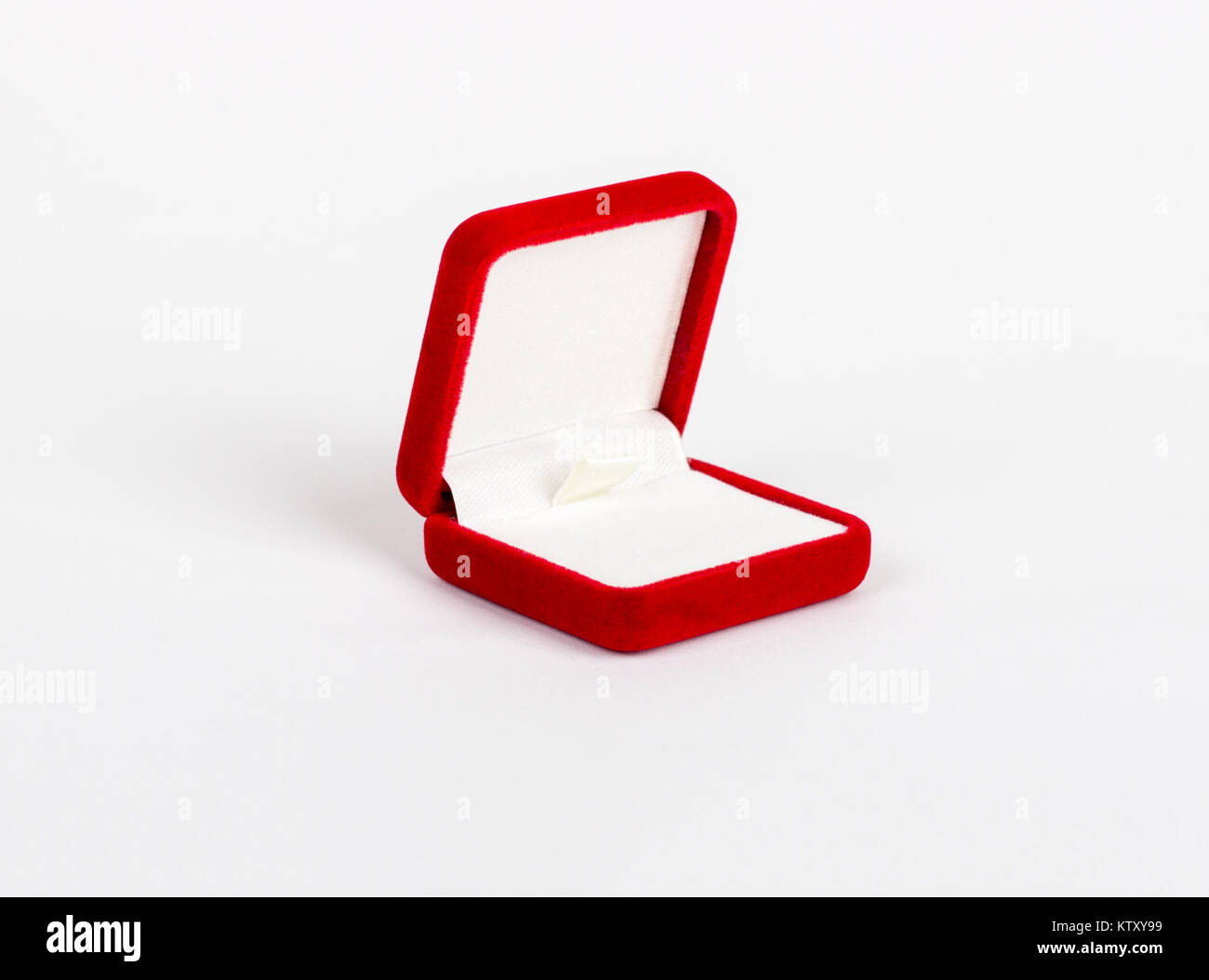 Empty red box for ring on a white background Stock Photo - Alamy