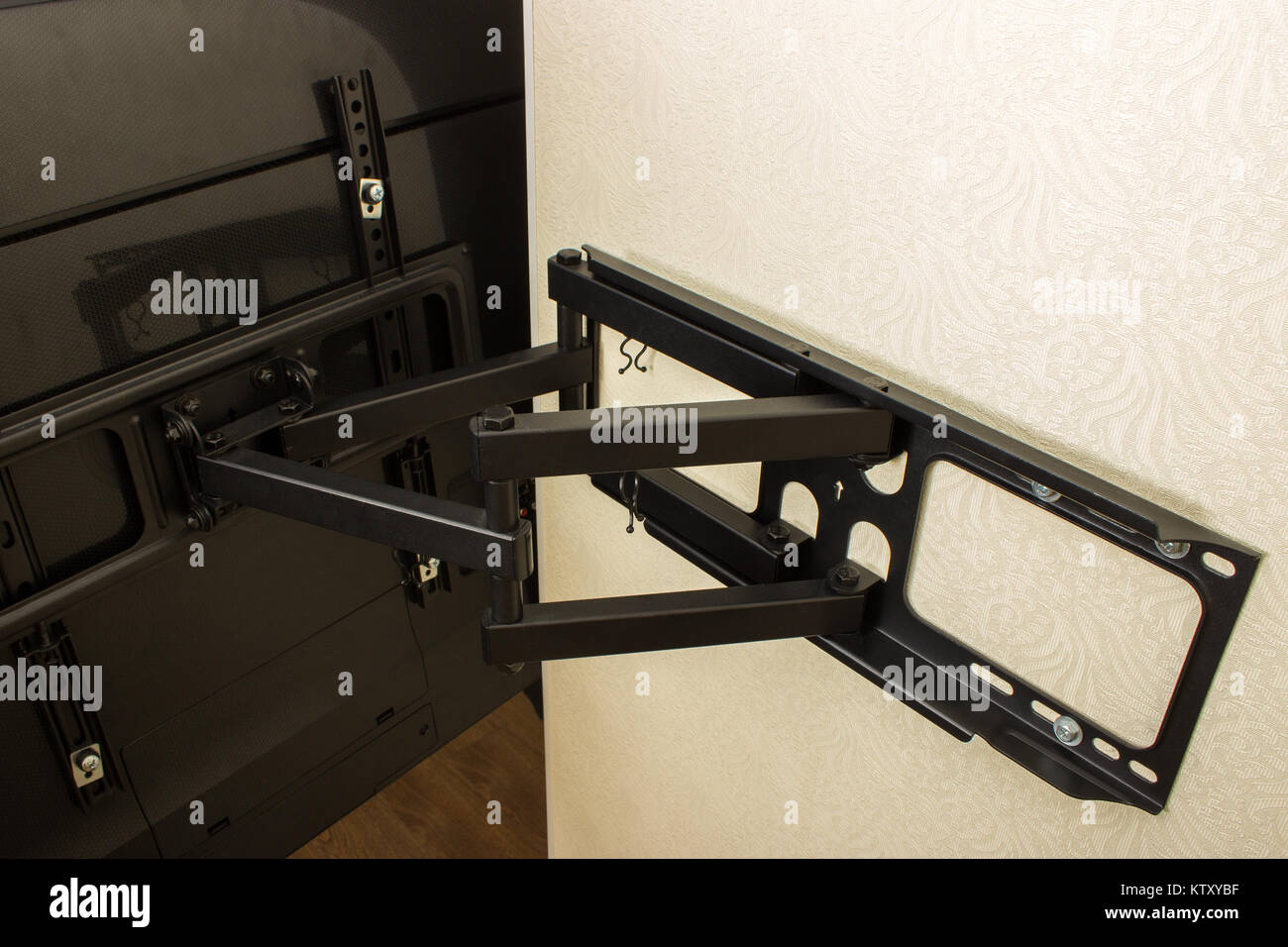 LCD display on the TV bracket. Swivel bracket for TV Stock Photo - Alamy