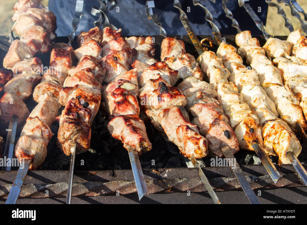 Cooking on nature view brazier hi-res stock photography and images - Alamy