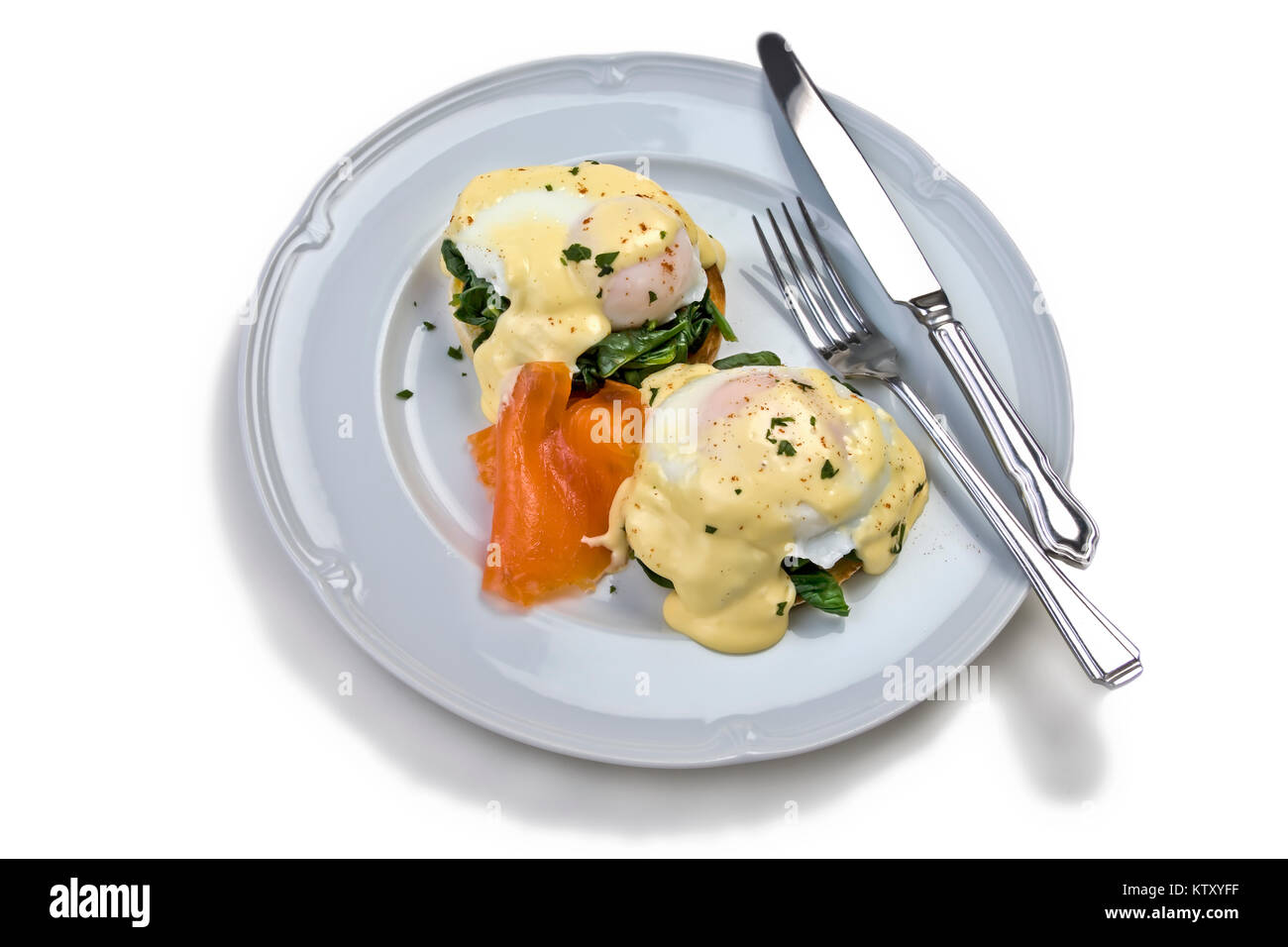 Smoked salmon eggs royale hi-res stock photography and images - Alamy