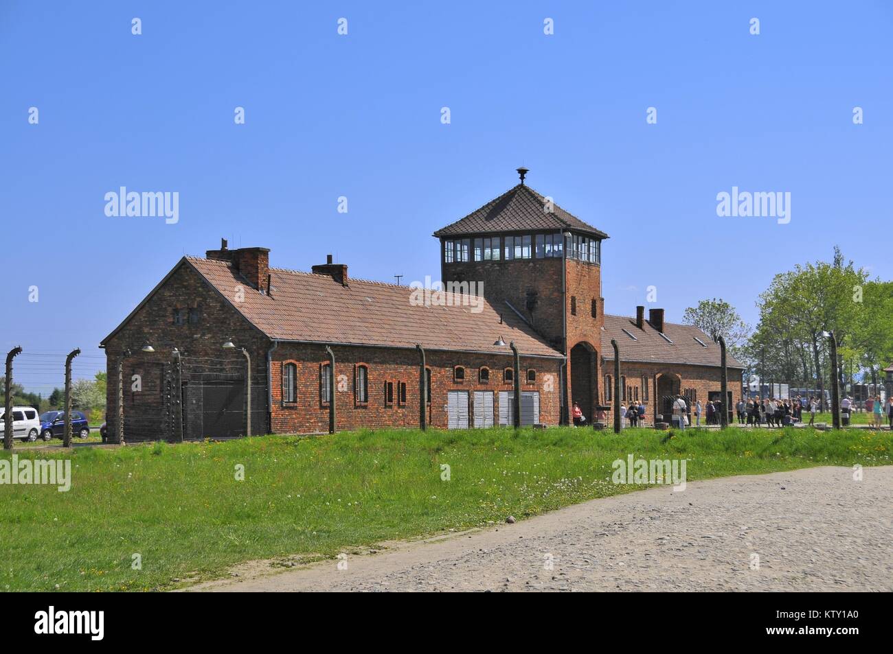 The main entrance to Auschwitz II (Birkenau). Auschwitz-Birkenau ...