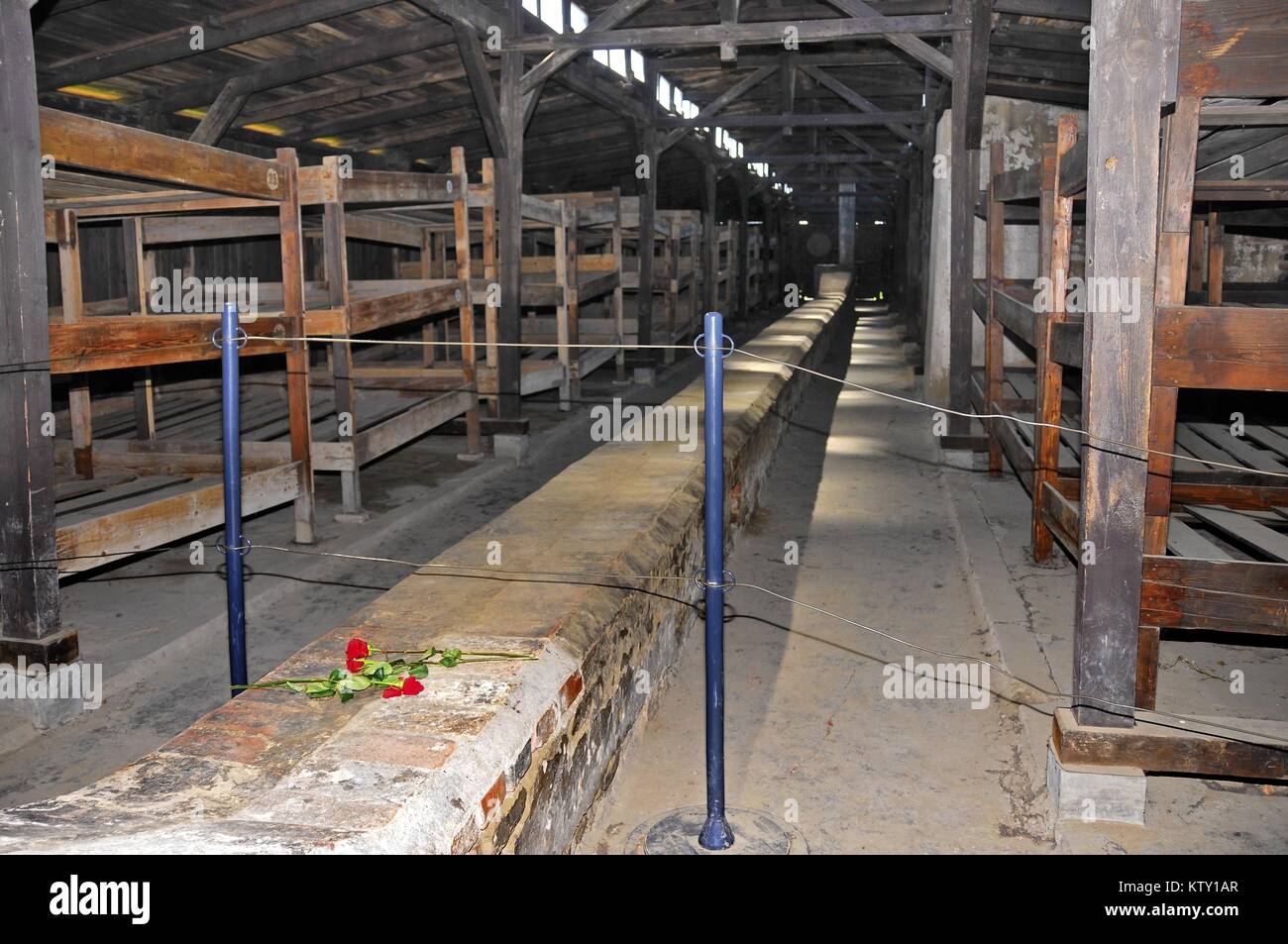 Inside of the barrack at Auschwitz-Birkenau concentration camp ...
