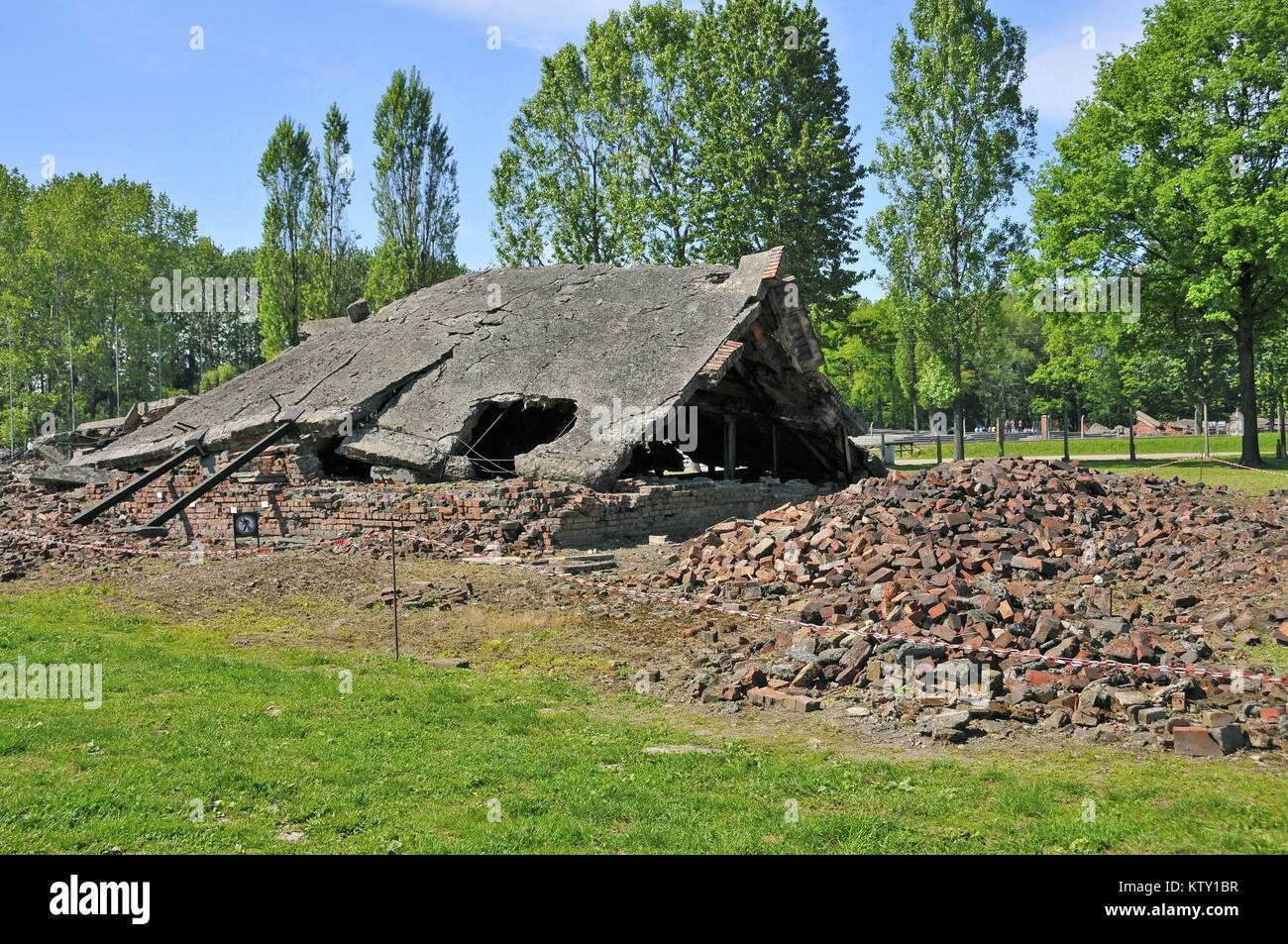 Barracks ruins. Auschwitz-Birkenau concentration camp, Brzezinka ...