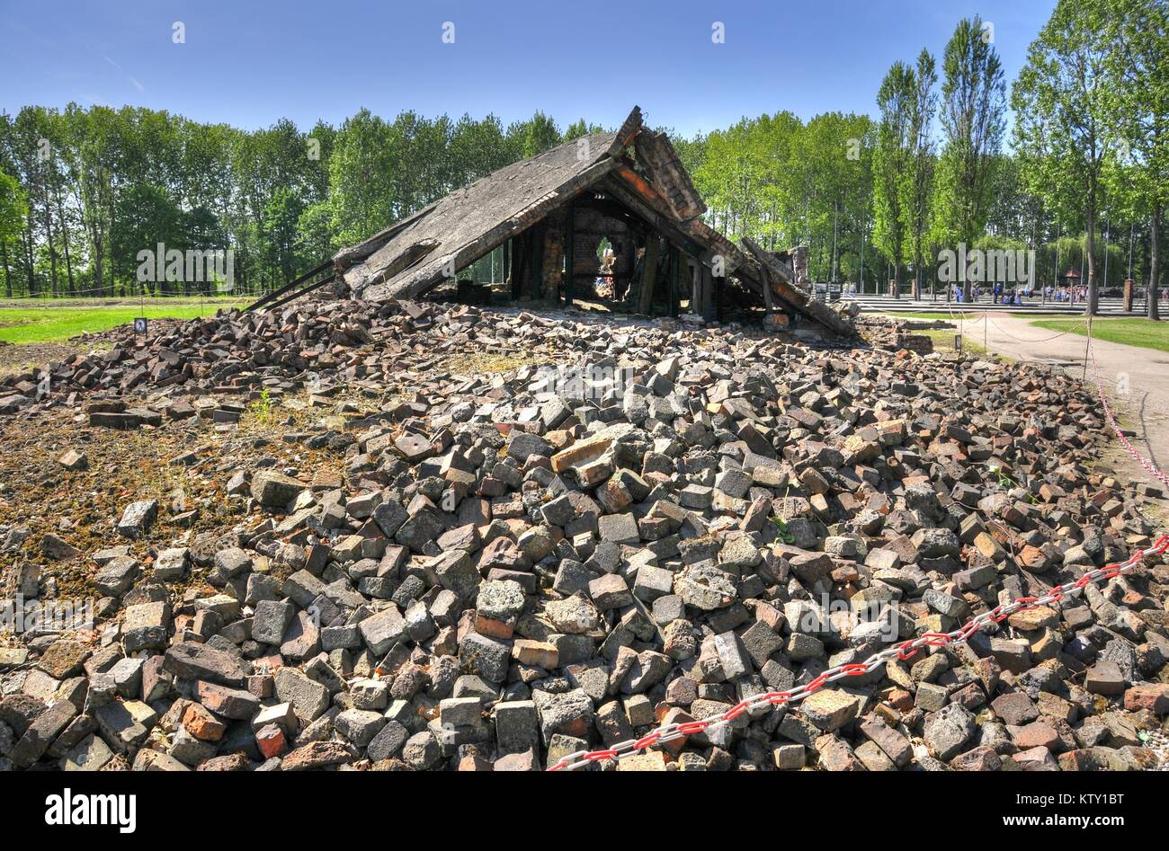 Barracks ruins. Auschwitz-Birkenau concentration camp, Brzezinka ...
