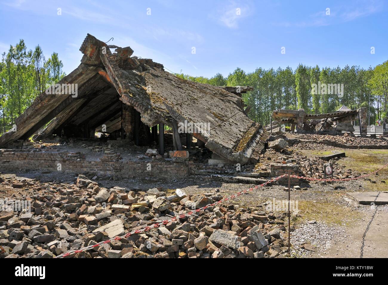 Barracks ruins. Auschwitz-Birkenau concentration camp, Brzezinka ...