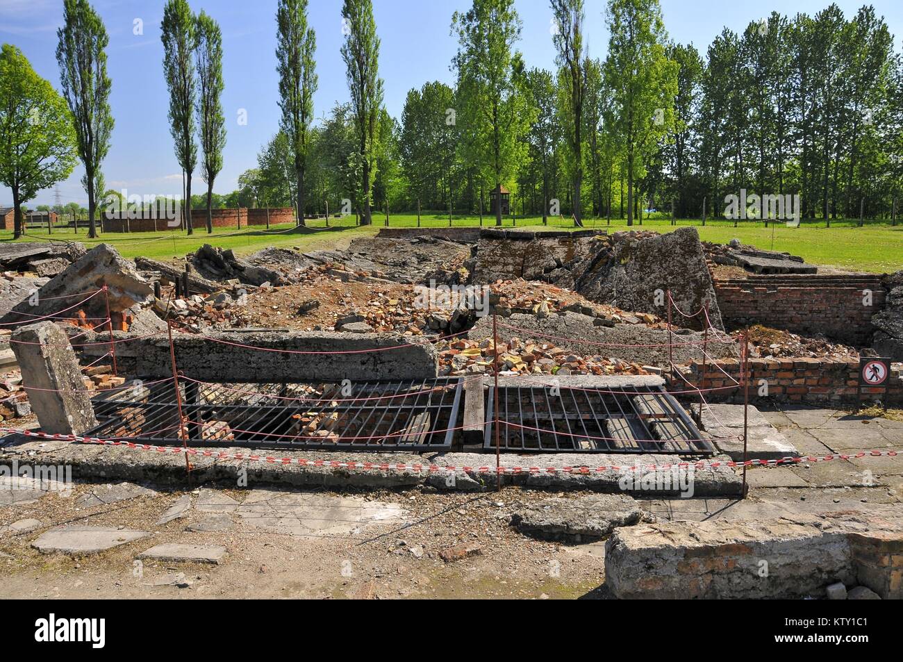 Barracks ruins. Auschwitz-Birkenau concentration camp, Brzezinka ...