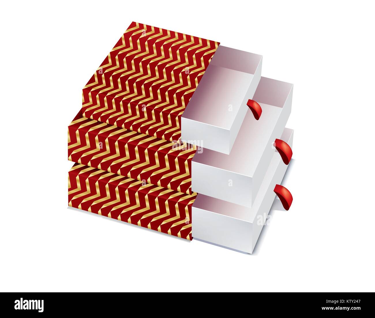 Beautiful boxes with pattern on white background Stock Photo - Alamy