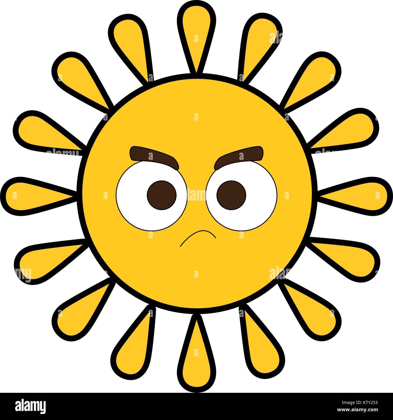summer sun angry kawaii character vector illustration design Stock ...