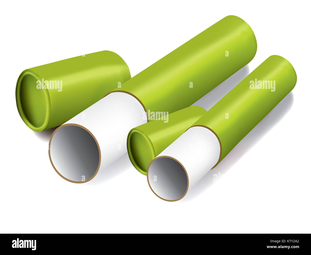 Colored packaging cylindrical tube on white background Stock Photo - Alamy