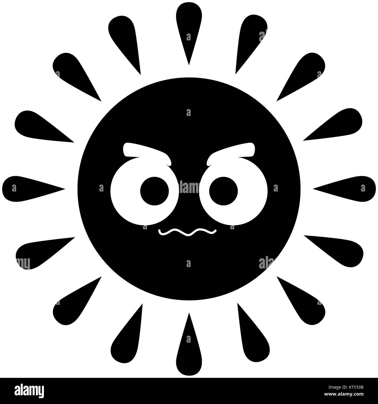 summer sun angry kawaii character vector illustration design Stock ...