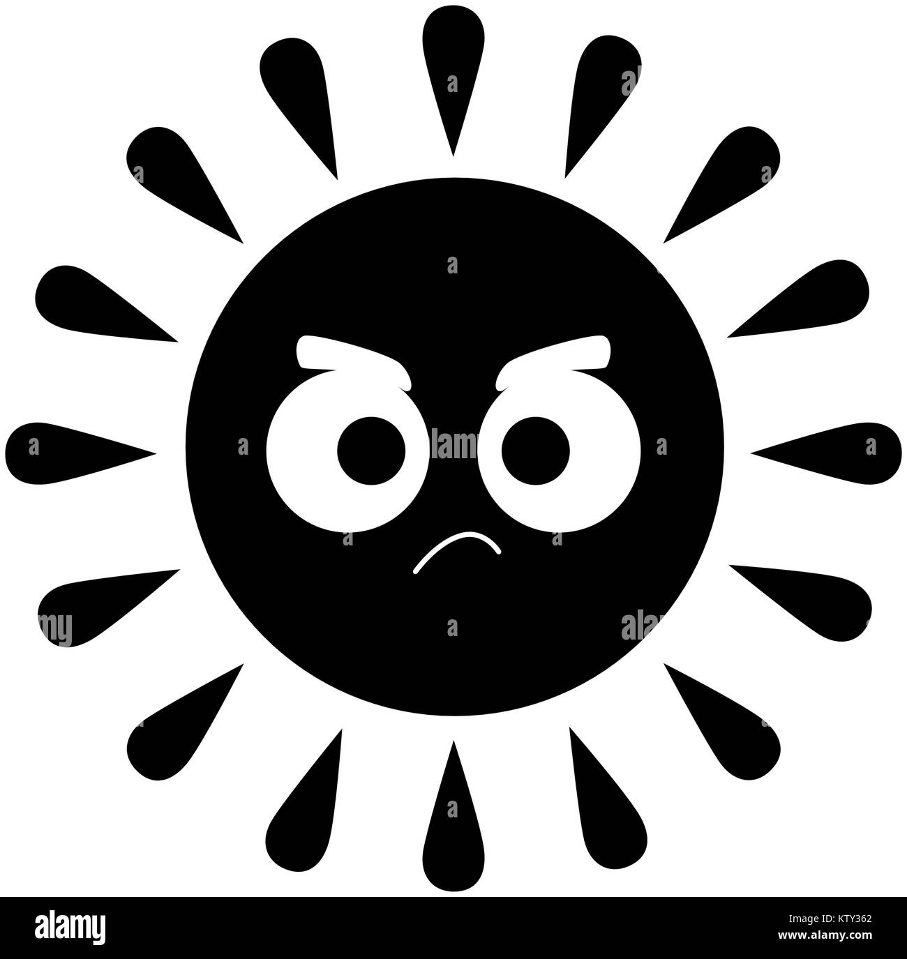 summer sun angry kawaii character vector illustration design Stock ...