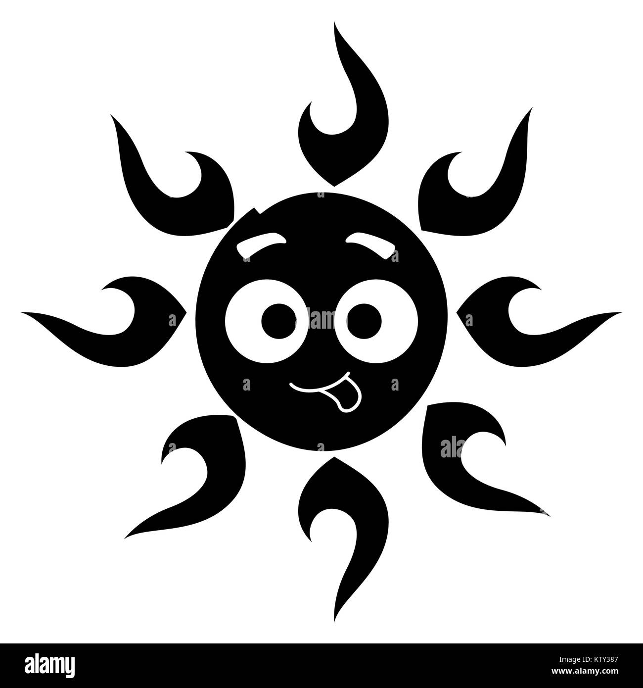 summer sun crazy kawaii character vector illustration design Stock ...