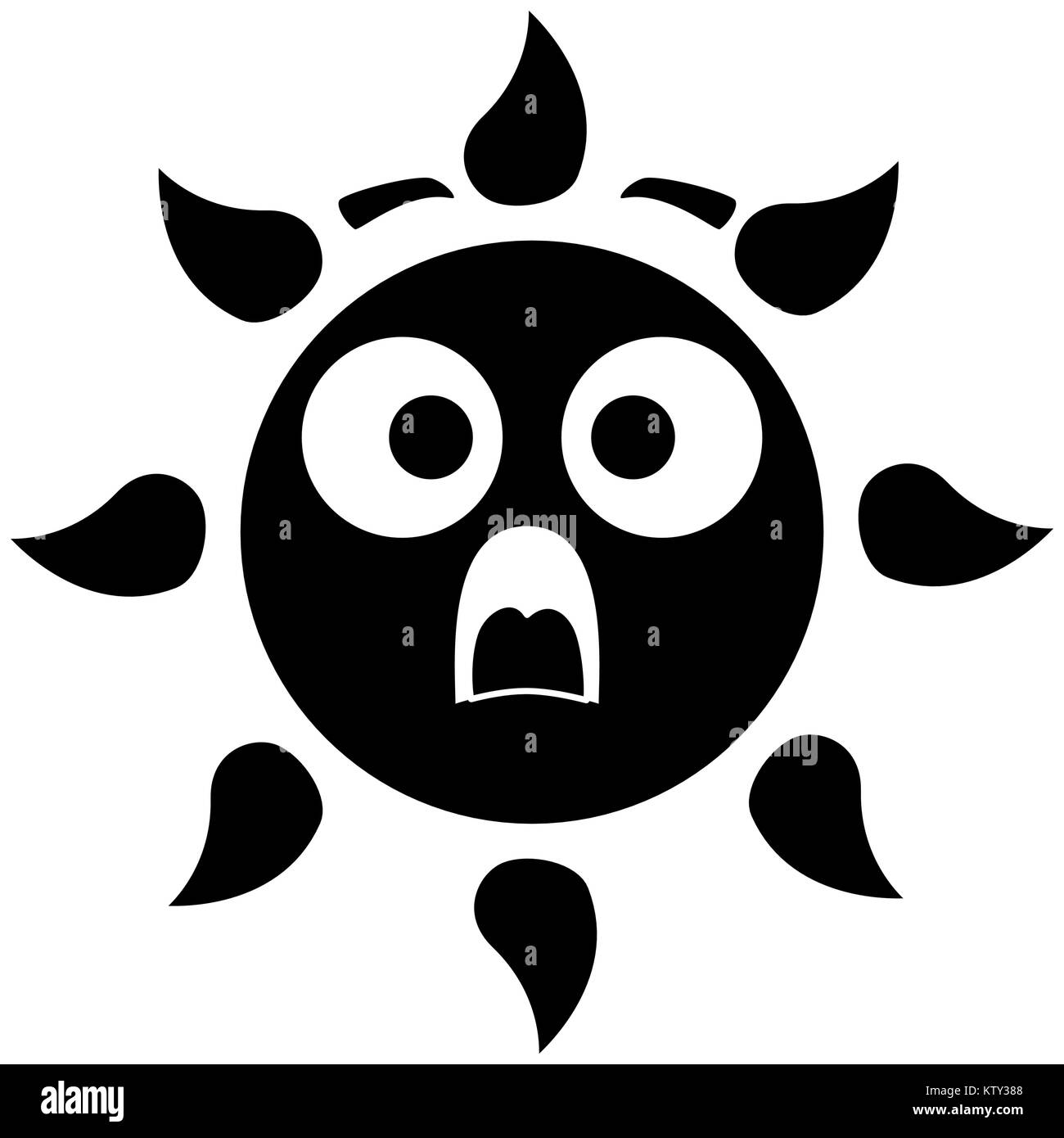 summer sun terrified kawaii character vector illustration design Stock ...