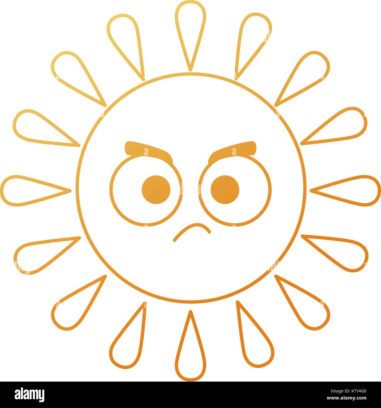 summer sun angry kawaii character vector illustration design Stock ...