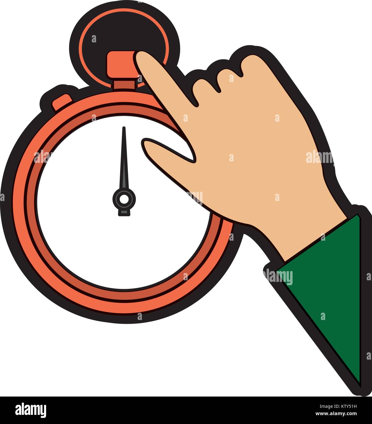 stopwatch or chronometer with hand time icon image Stock Vector Image ...