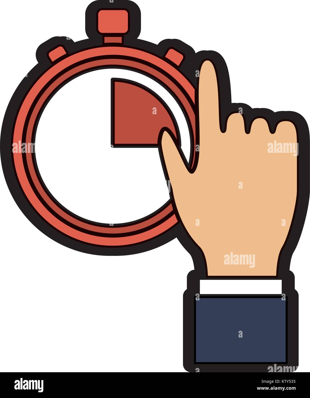 stopwatch or chronometer with hand time icon image Stock Vector Image ...