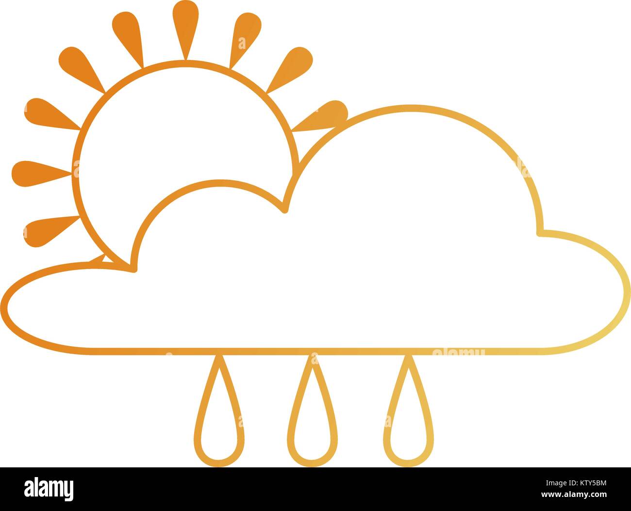 weather cloud rainy with sun vector illustration design Stock Vector ...