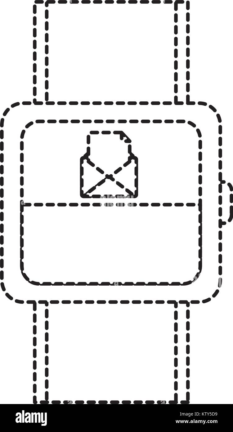 smartwatch with open message envelope on screen icon image Stock Vector ...