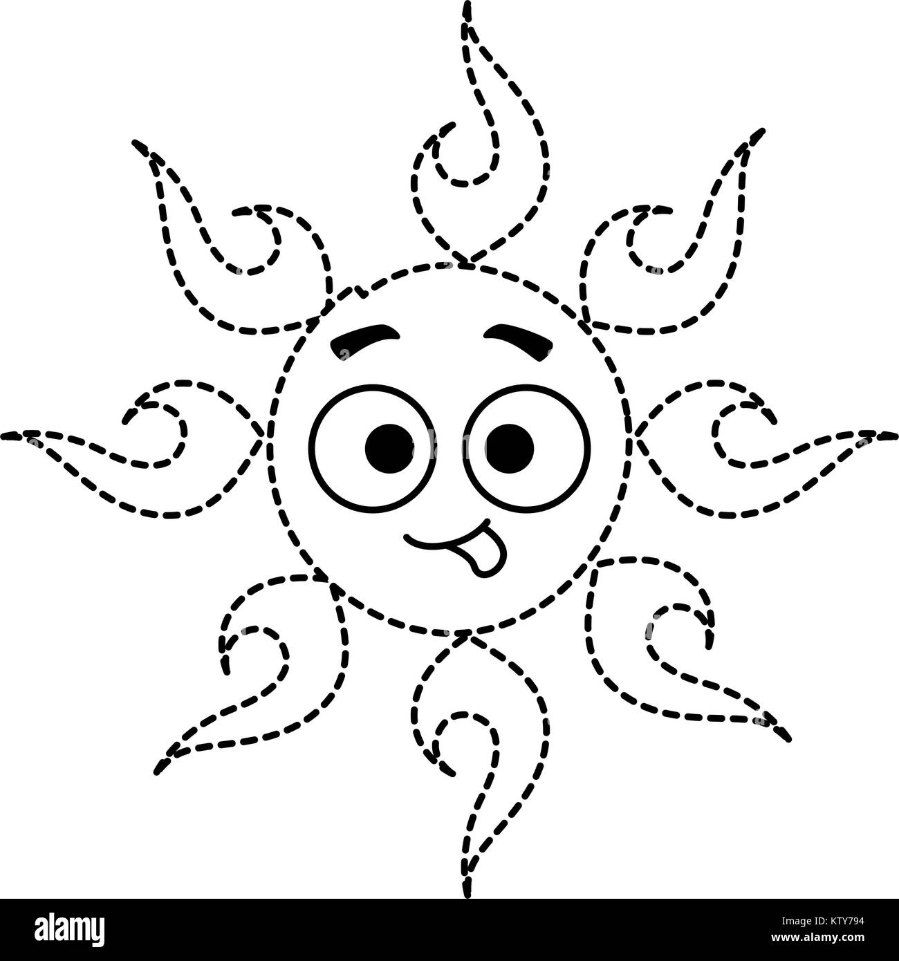 summer sun crazy kawaii character vector illustration design Stock ...