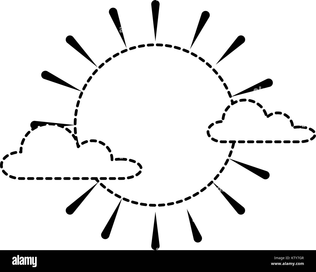 Sun and clouds clipart Black and White Stock Photos & Images - Alamy