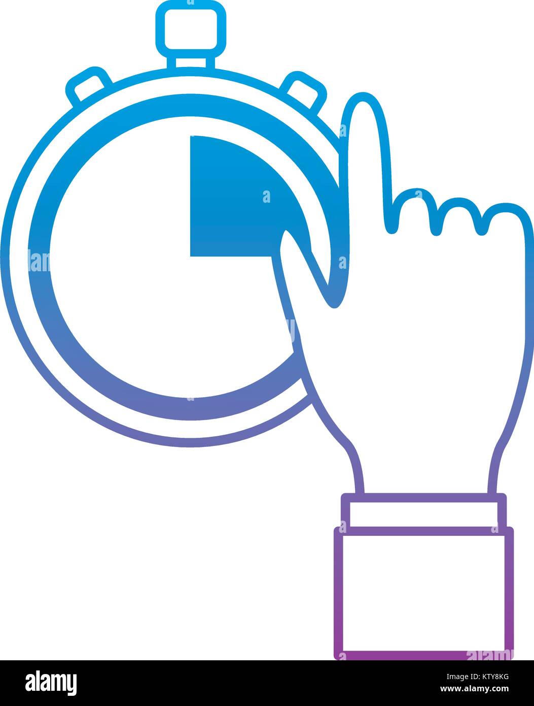 stopwatch or chronometer with hand time icon image Stock Vector Image ...