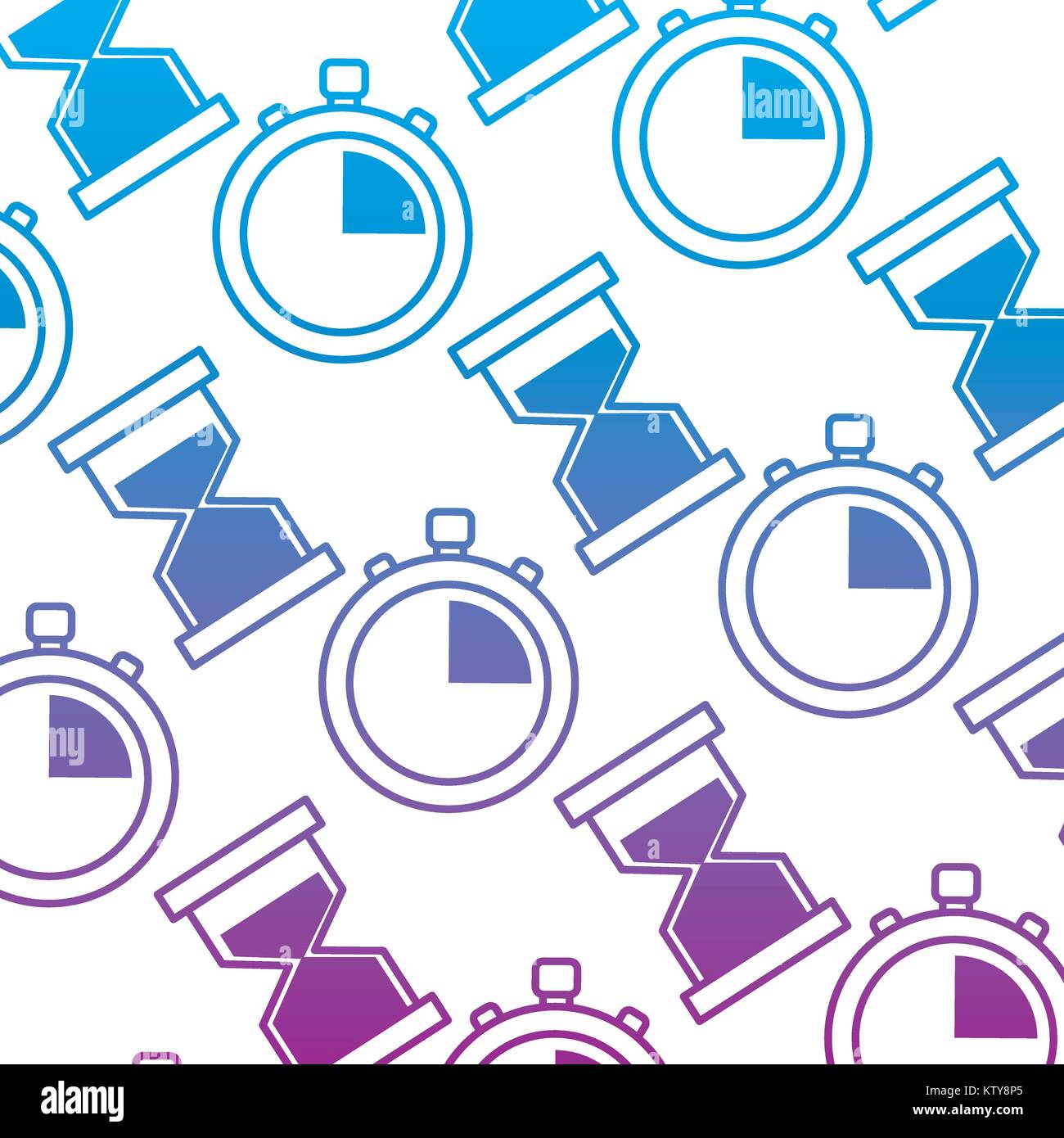 stopwatch or chronometer with hourglass time pattern image Stock Vector ...